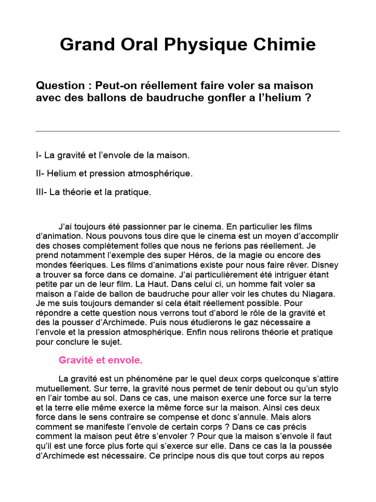 Grand Oral Physique | PDF