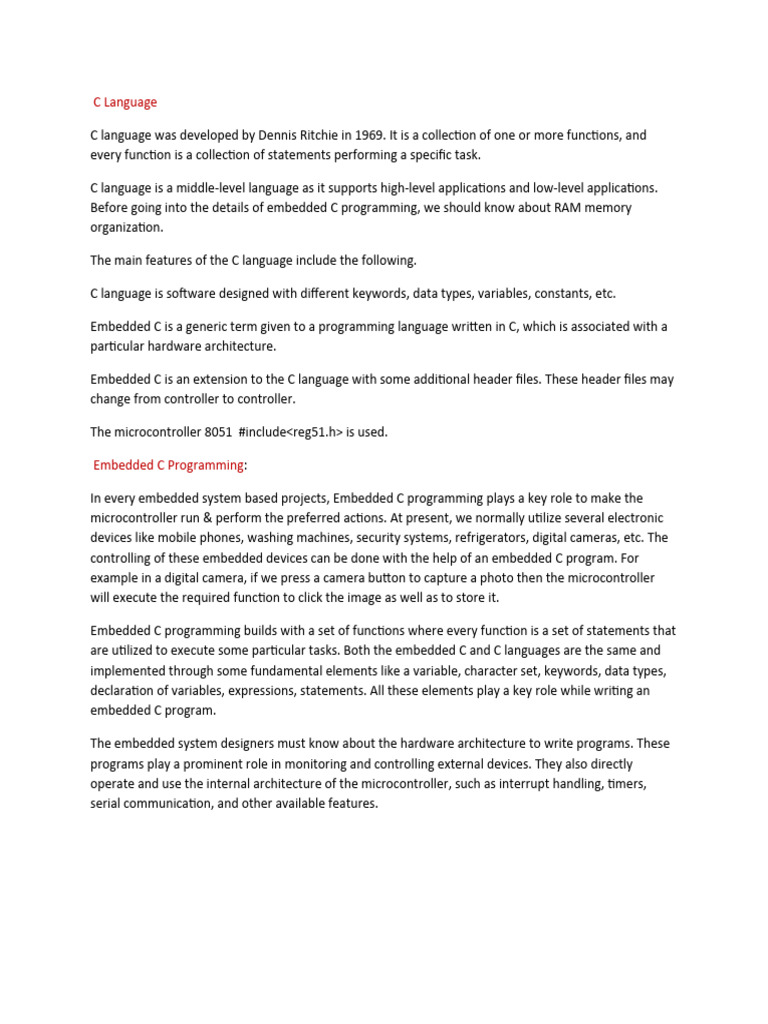 Embedded C | PDF | Embedded System | Integer (Computer Science)