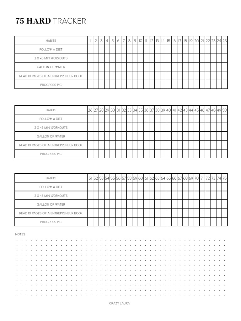 75 Hard Tracker | PDF