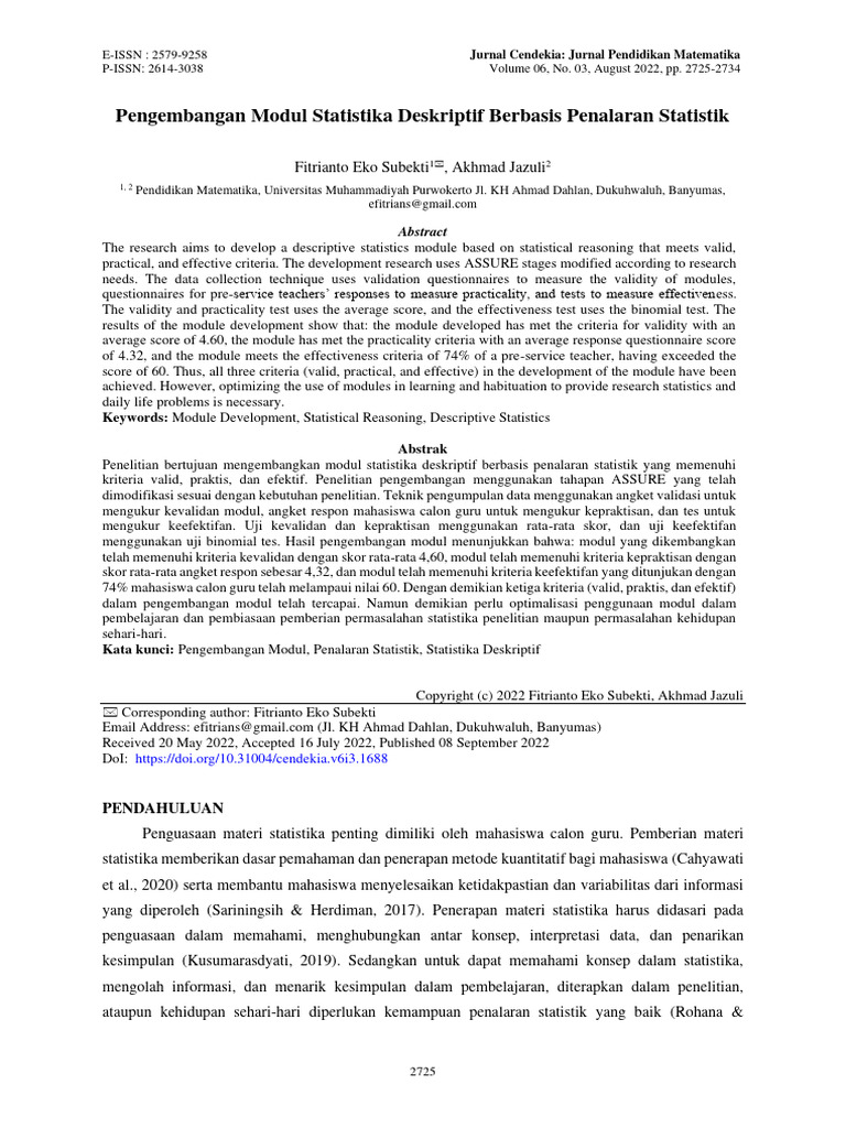 Modul Statistik Deskriptif | PDF