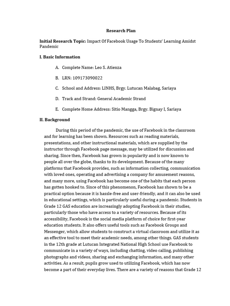 3is WEEK 1 Research Plan | PDF