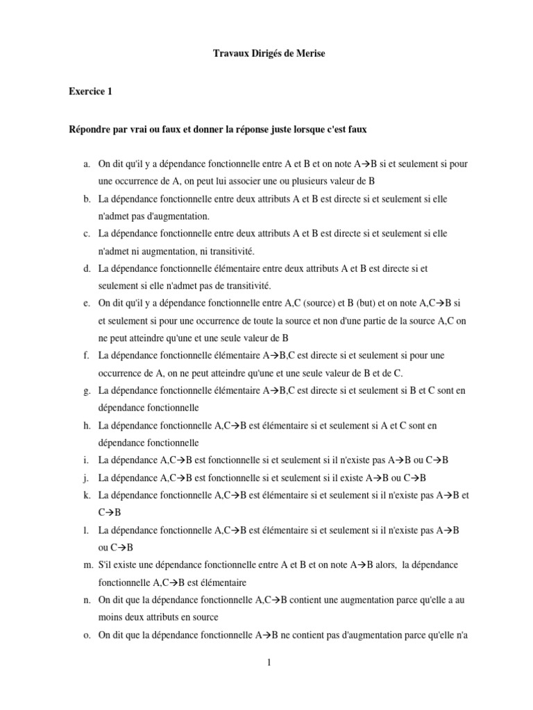 TD Merise 1-1 | PDF