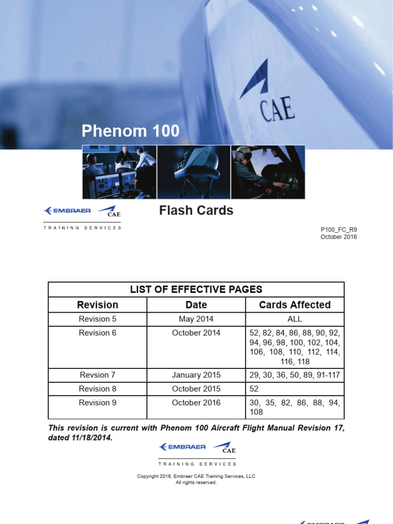 Phenom 100 Flash Card | PDF | Flap (Aeronautics) | Ice