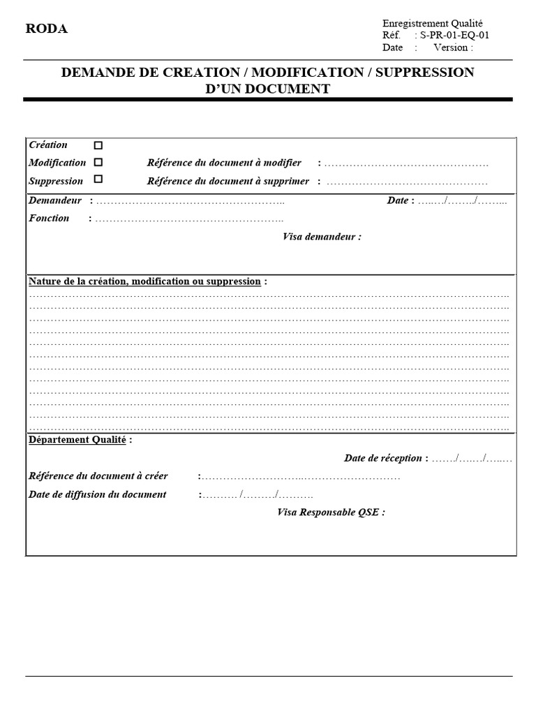 Demande de Modification-création-suppression d'Un Document | PDF Demande de Modification-création-suppression d'Un Document | PDF