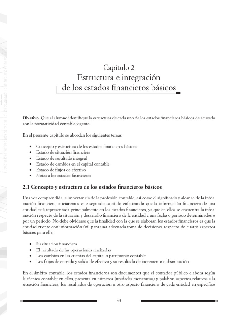 Cap. 2 Estructura e Integracion EFs | PDF | Contabilidad | Estado financiero