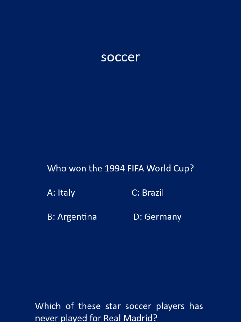 Soccer Jeopardy | PDF