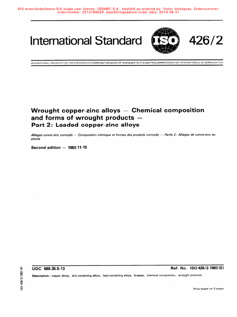 Iso 426-2 1983 | PDF