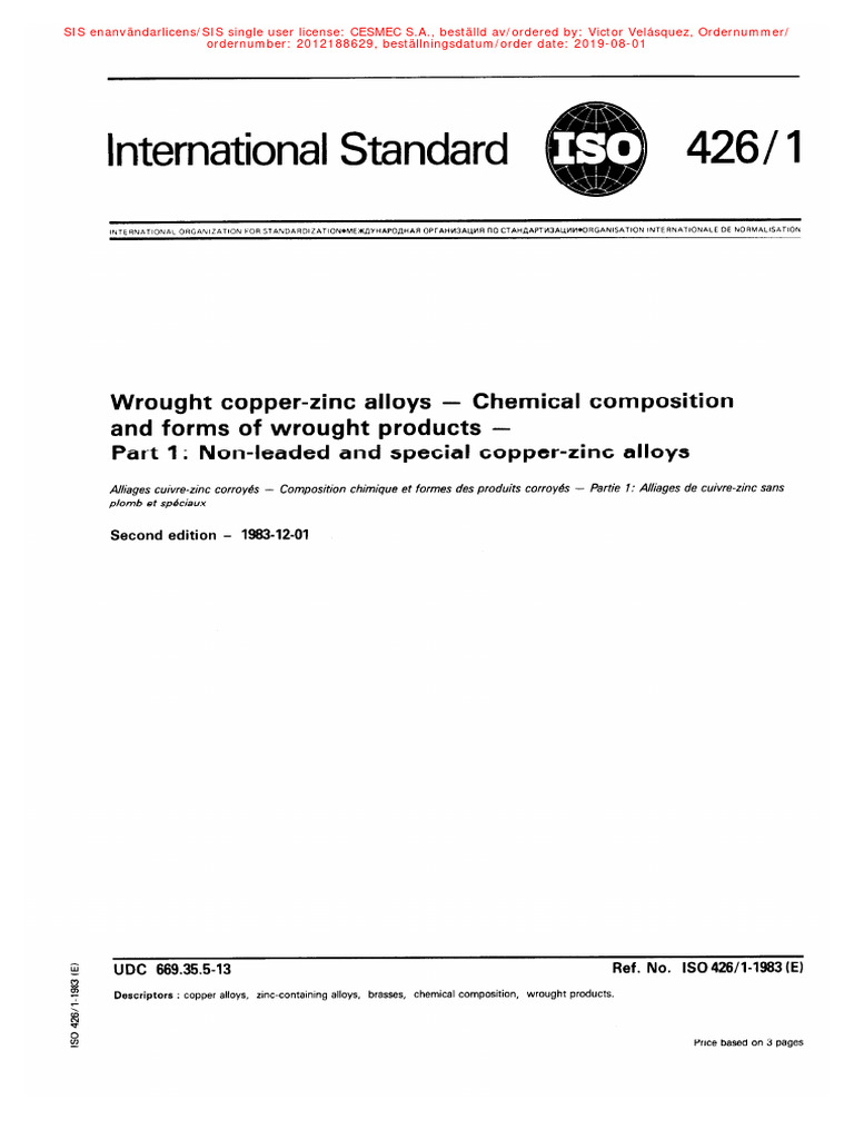 Iso 426-1 1983 | PDF