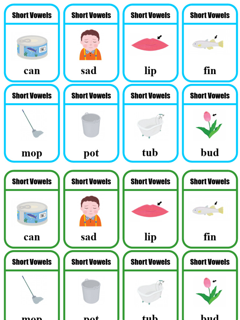UNO+Cards - Short Vowels | PDF