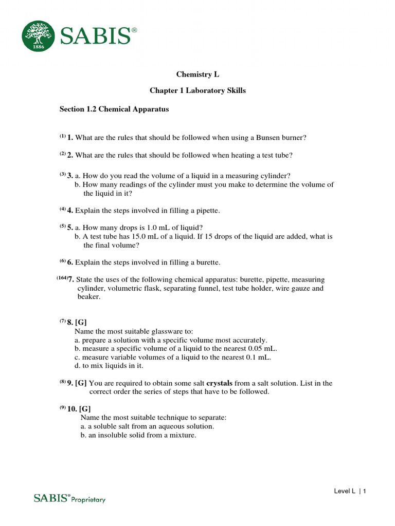 2324 Level L (Gr10 UAE-Gulf) Chemistry Course Question Document | PDF 2324 Level L (Gr10 UAE-Gulf) Chemistry Course Question Document | PDF