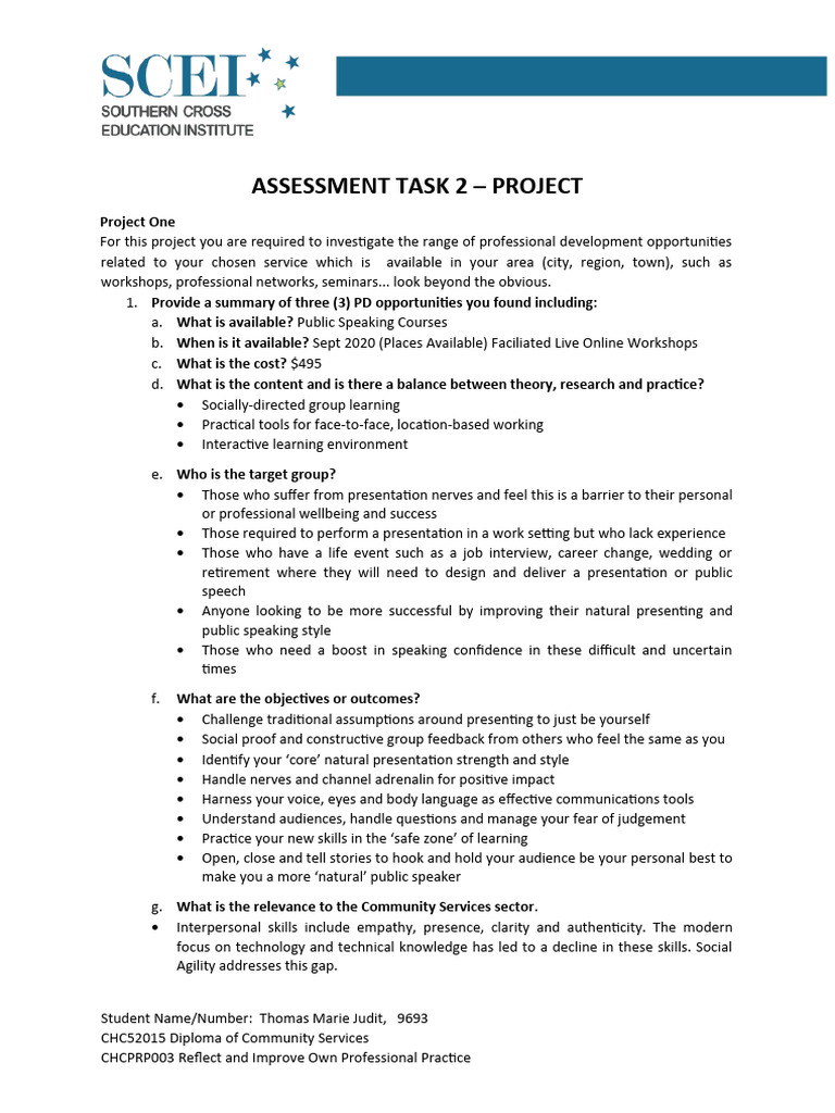 CHCPRP003 Task 2 Project | PDF