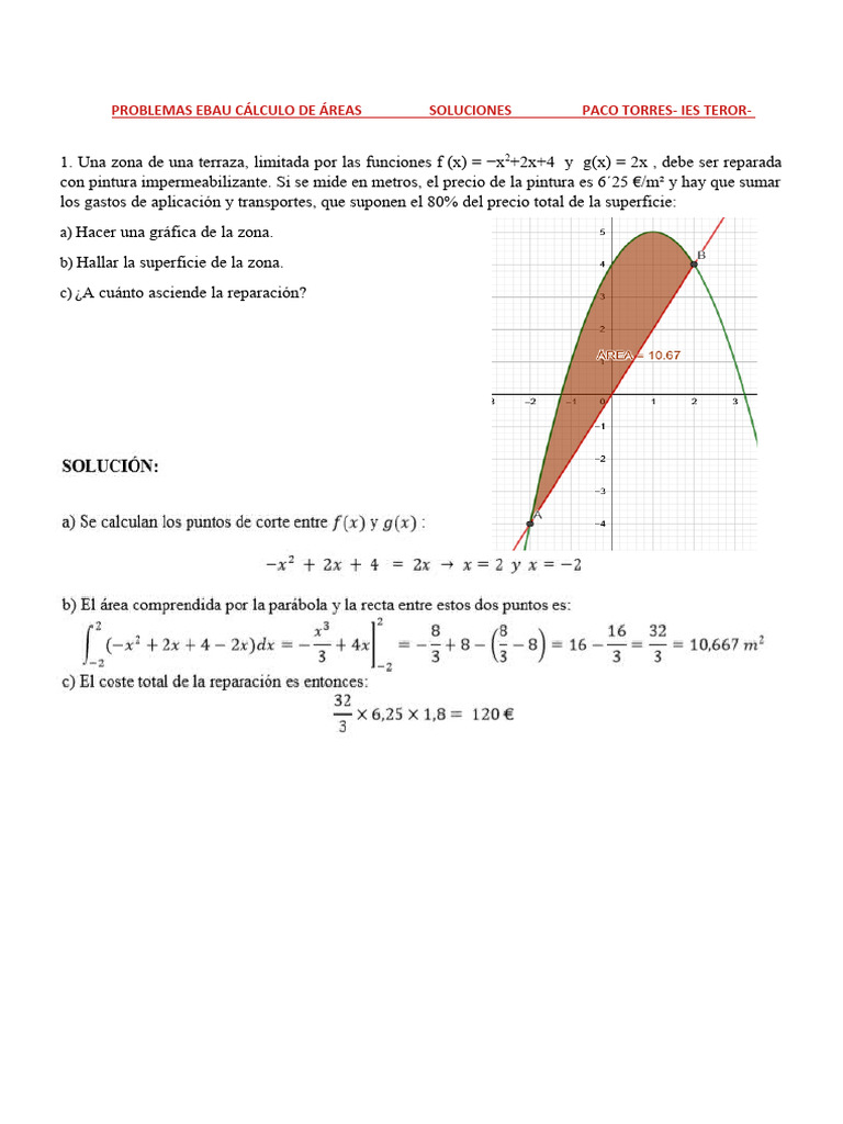 Solucion Hoja 5 Problemas Areas | PDF | Métodos y materiales de ...