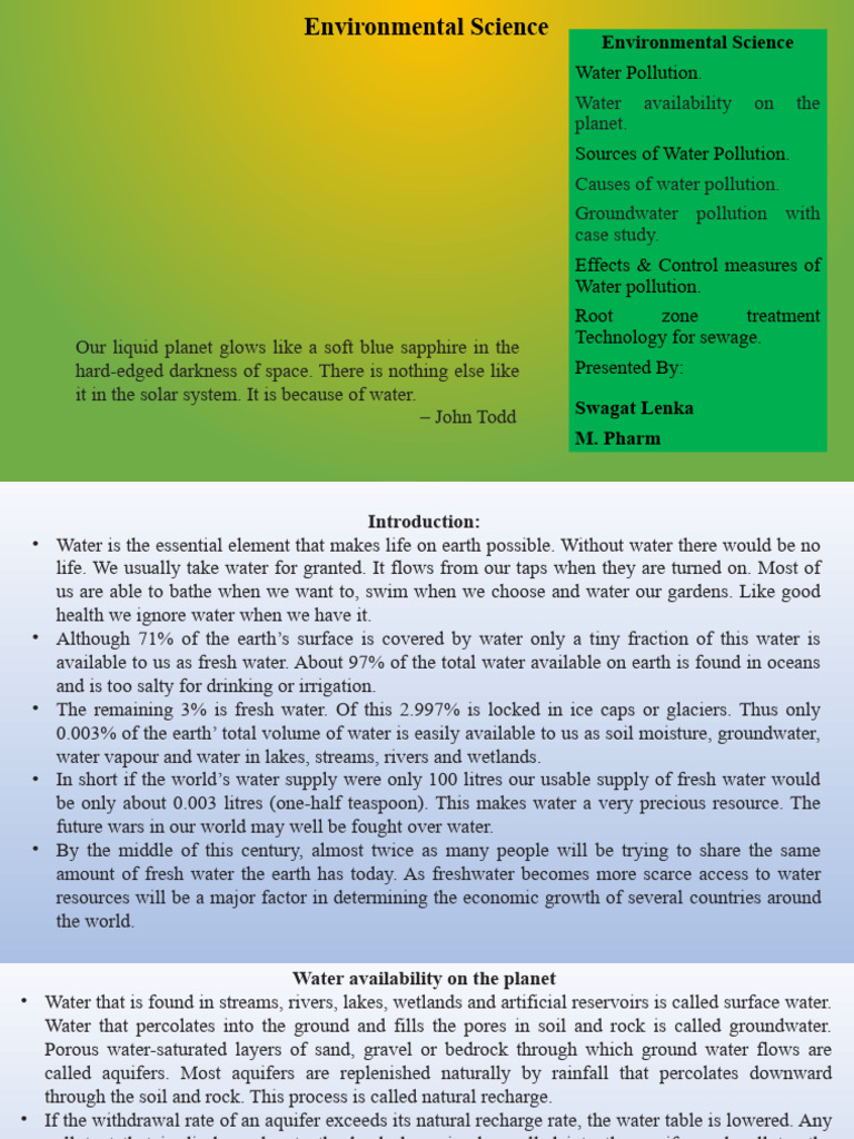 Water Pollution | PDF | Science & Mathematics