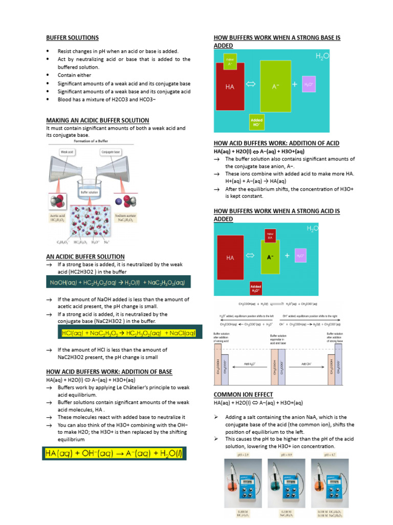 Buffer Solutions Explained | PDF