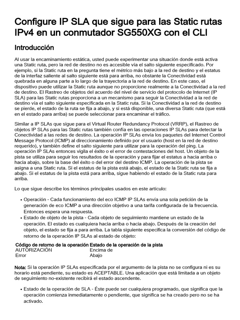 Configure Ip Sla Tracking For Ipv4 Static Routes On An sg550 | PDF Configure Ip Sla Tracking For Ipv4 Static Routes On An sg550 | PDF