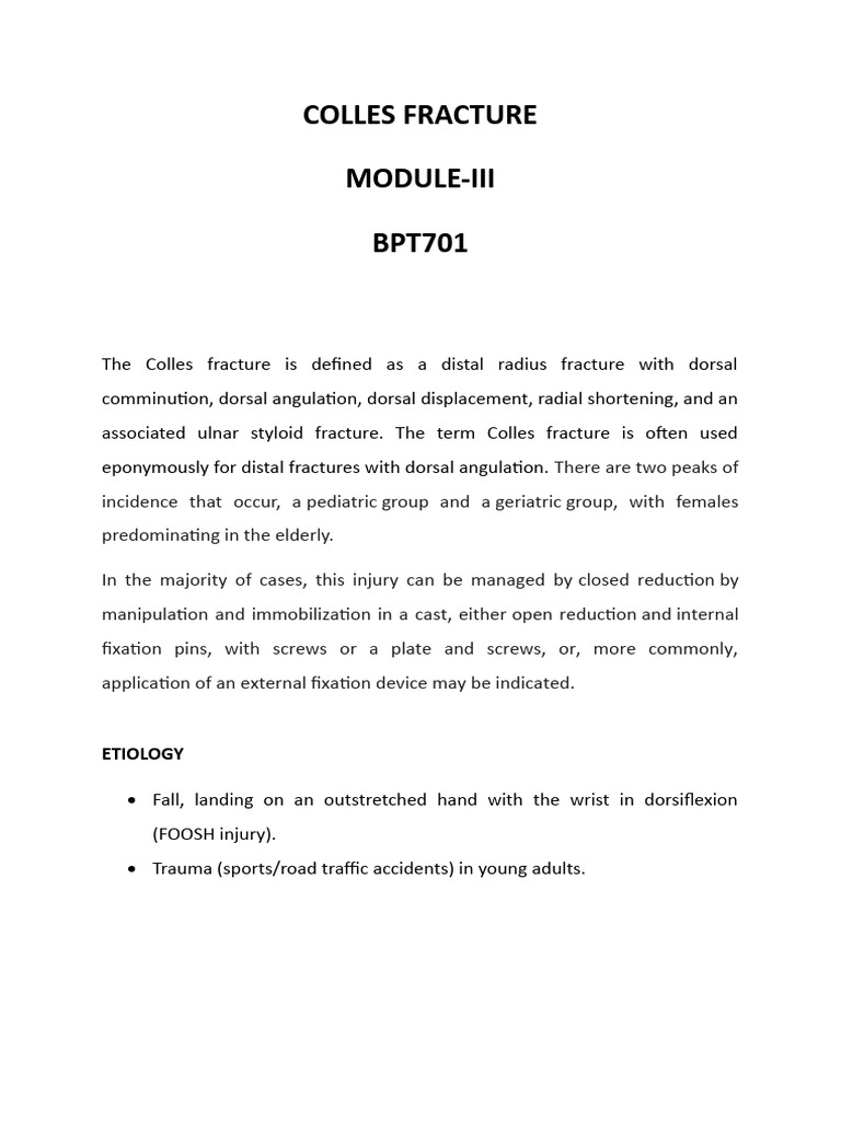 Distal Radius Fracture | PDF | Science & Mathematics