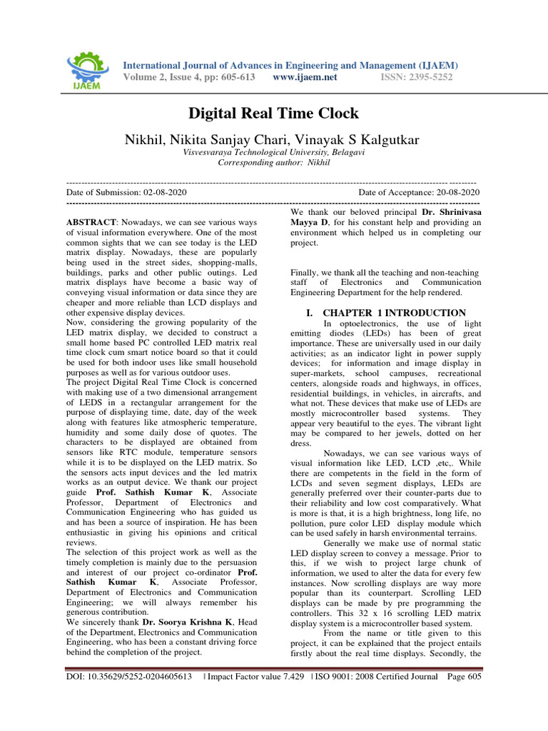 Digital Real Time Clock | PDF