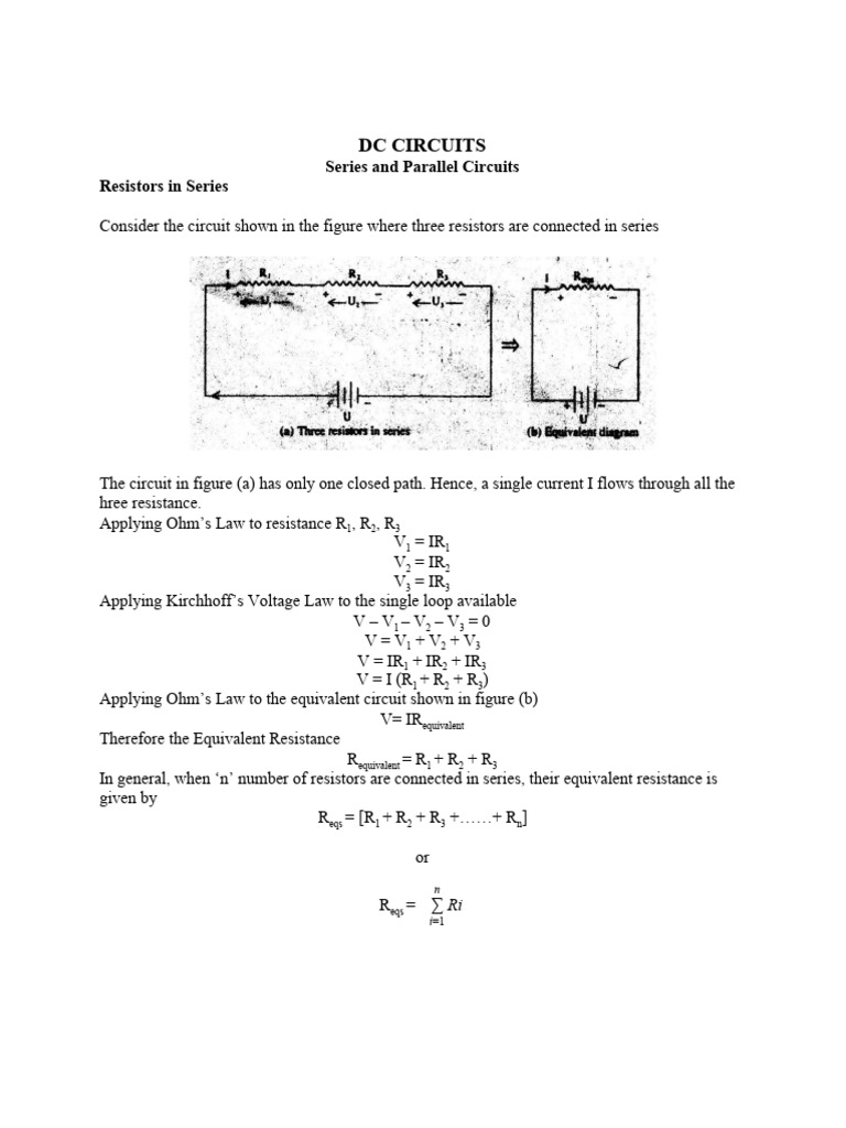 Sample Problems In Series And Parallel Circuits Pdf