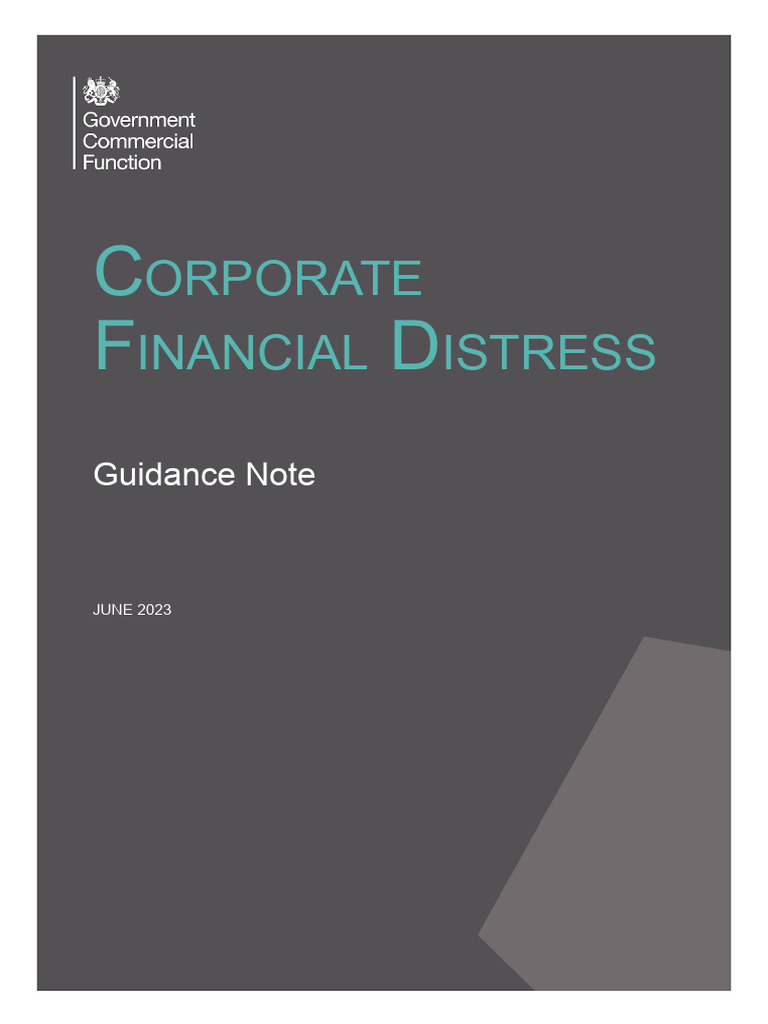 Corporate Financial Distress Guidance Note | PDF