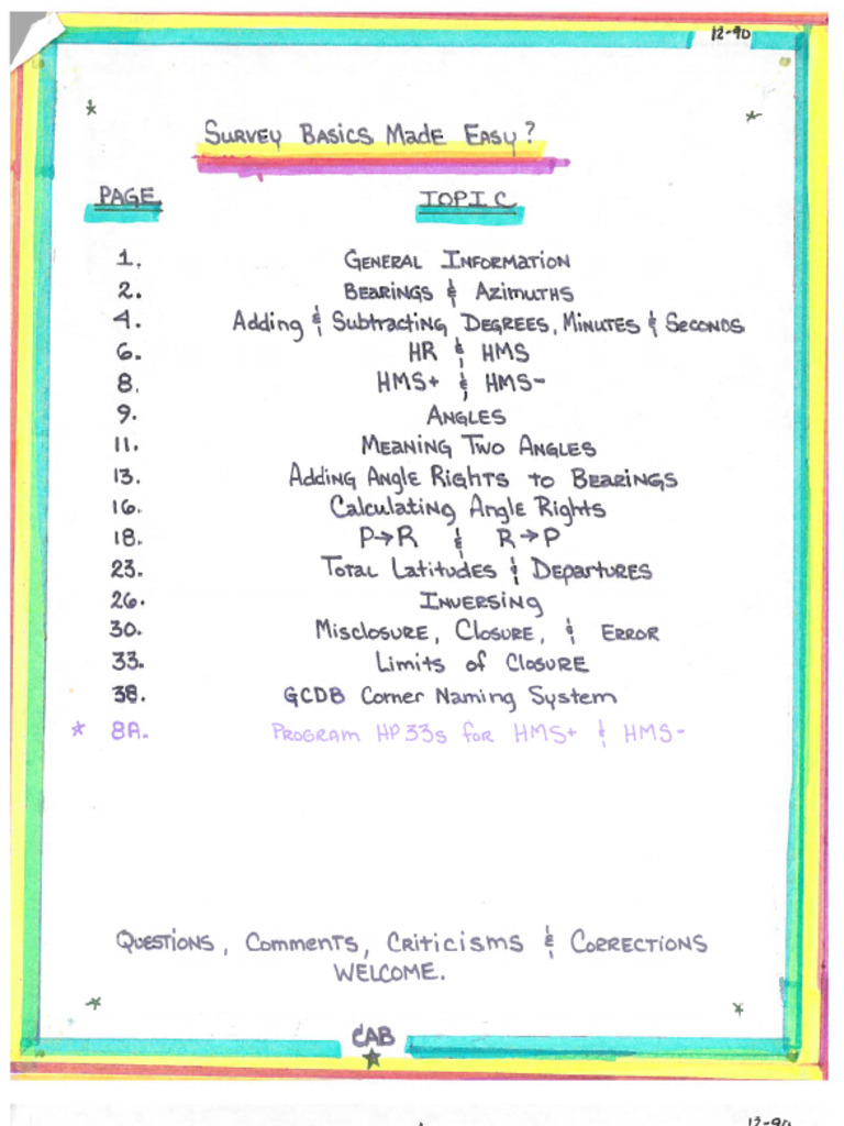 Survey Basics Made Easy Cab | PDF
