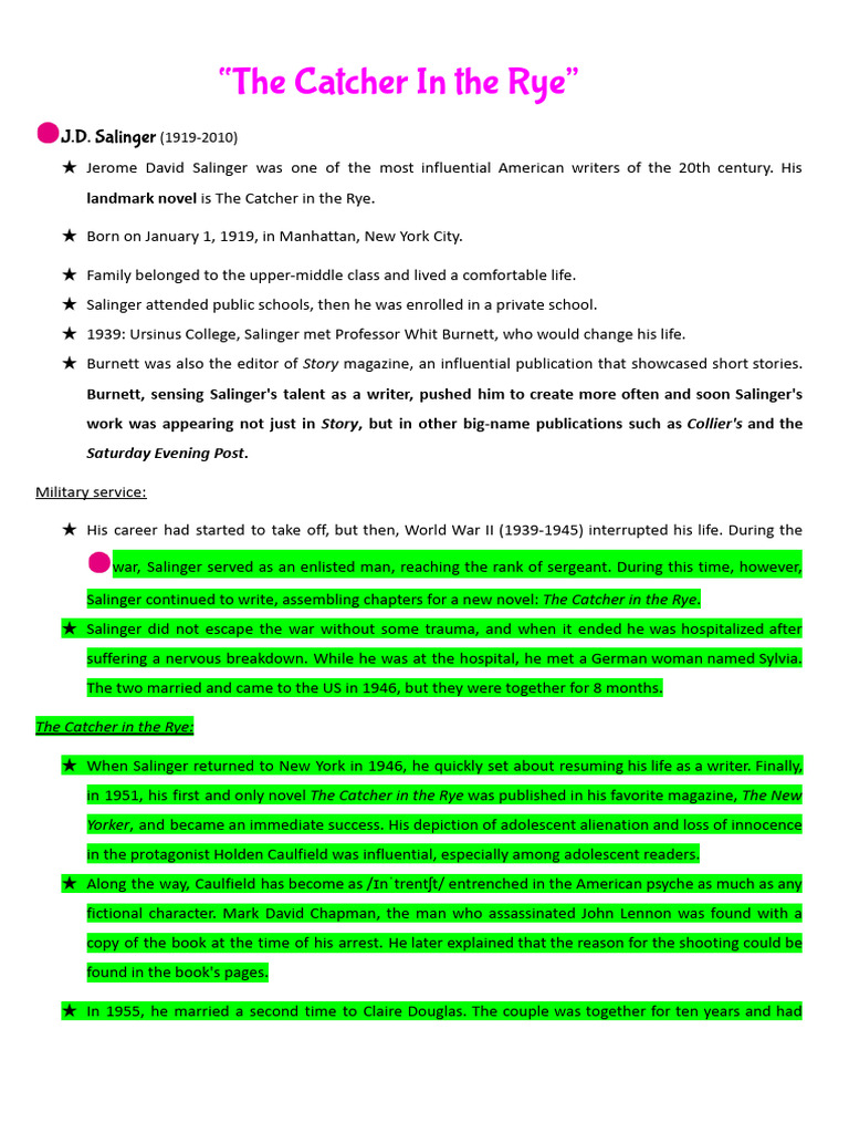 The Catcher in The Rye | PDF