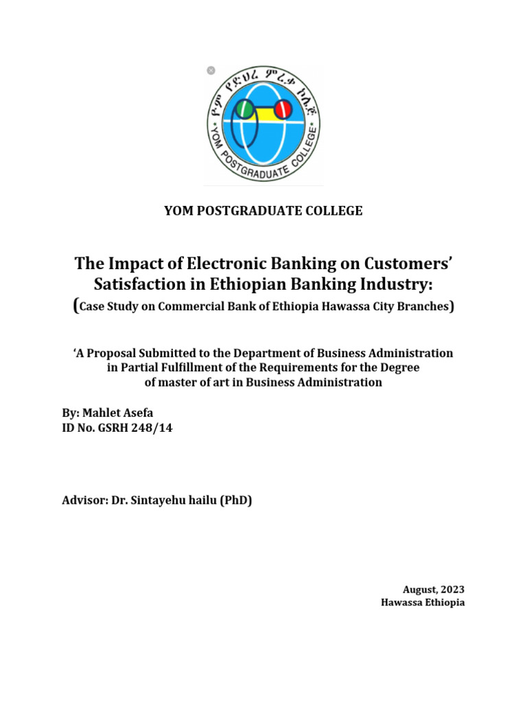 Proposal Mahlet Asefa - Rev New | PDF | Online Banking | Banks & Banking