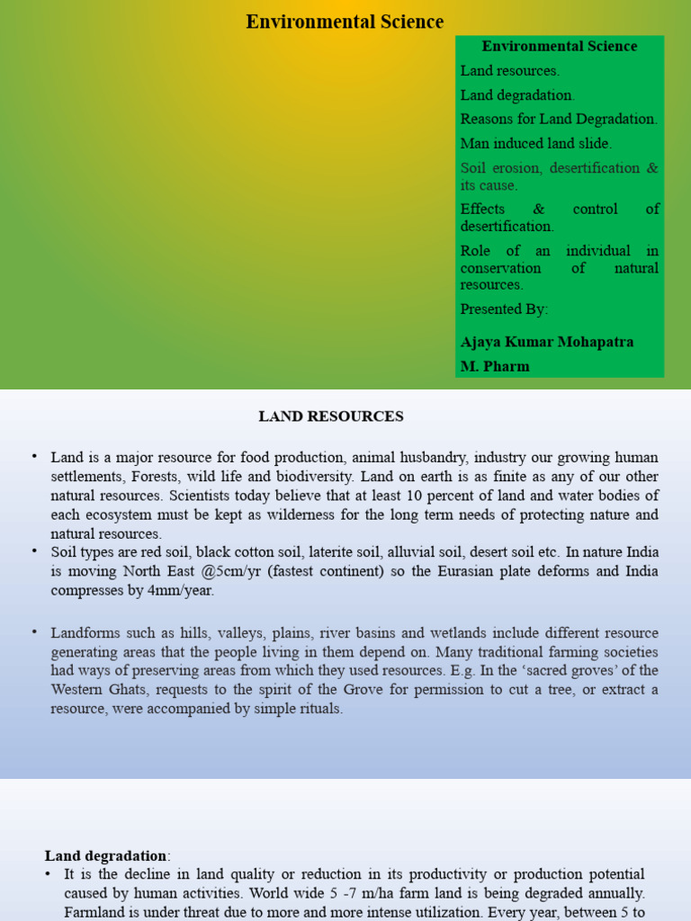 Causes and Effects of Land Degradation | PDF