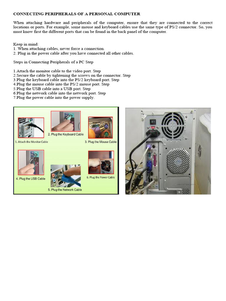 Connecting Peripherals of A Personal Computer | PDF