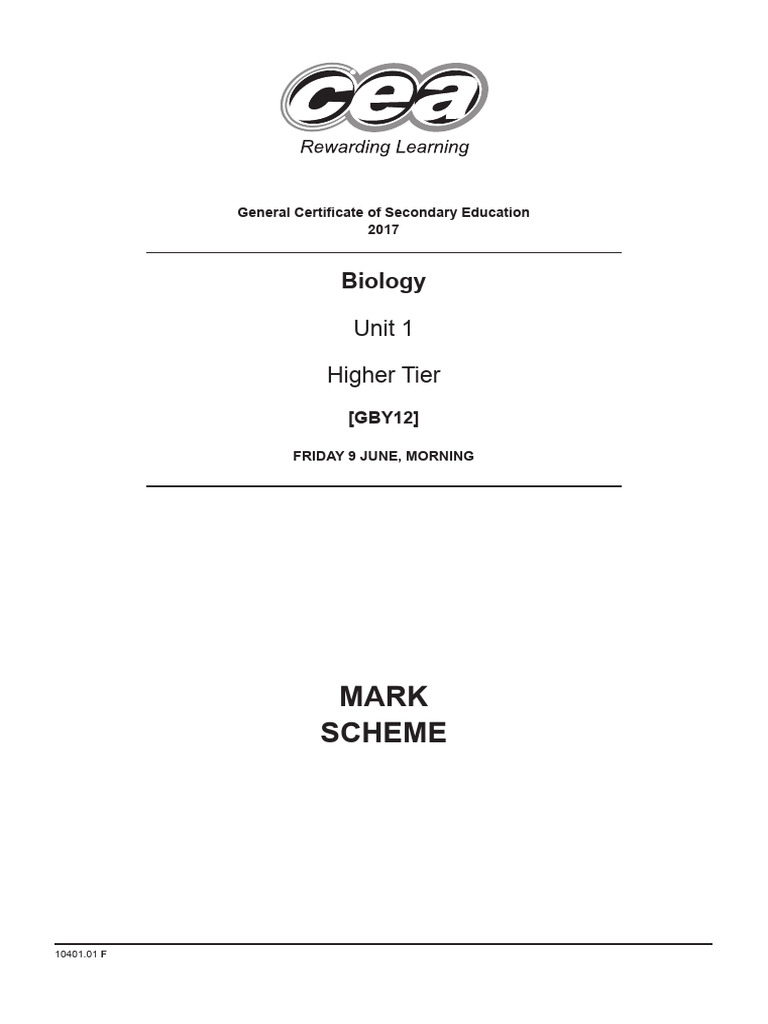 Ccea Gcse Biology Past Papers June 2017 Paper 1 Higher Tier S Pdf