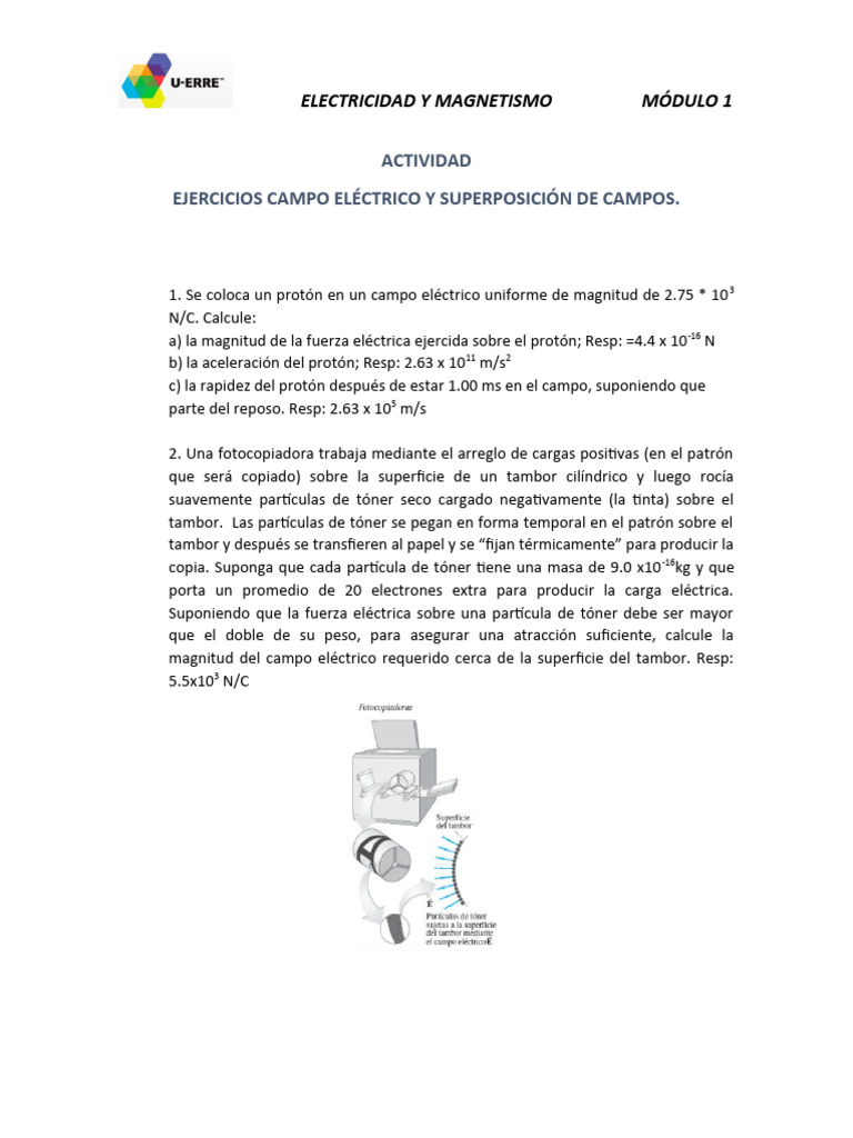 ACT5_M1_EJERCICIOS_CAMPO_ELECTRICO(2) | PDF