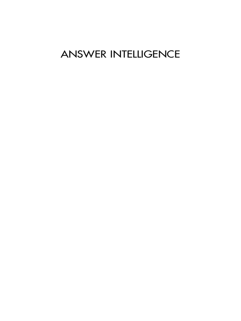 Answer Intelligence | PDF
