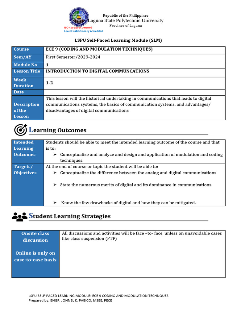 Bsece Ece9 SLM-1 | PDF