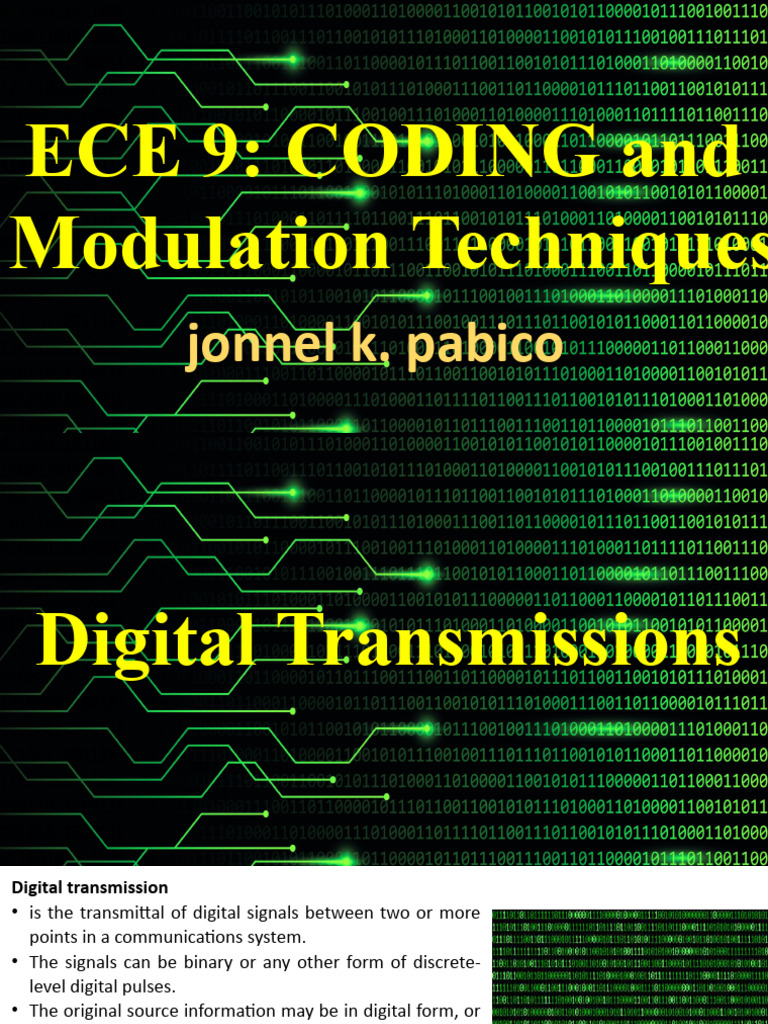 ECE 9 Digital Transmission | PDF | Teaching Methods & Materials