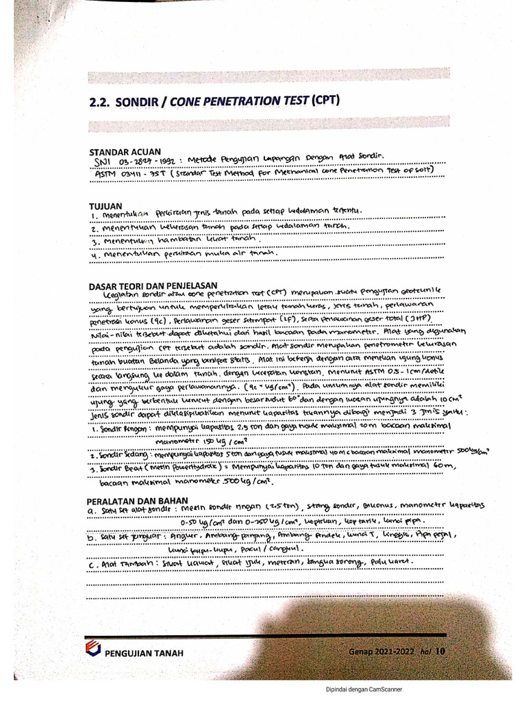 01 - Alda Ranum Virgiawan - Pengujian Sondir | PDF