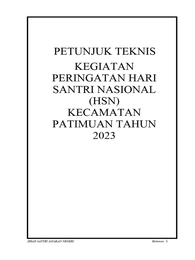 Juknis HSN 2023 | PDF