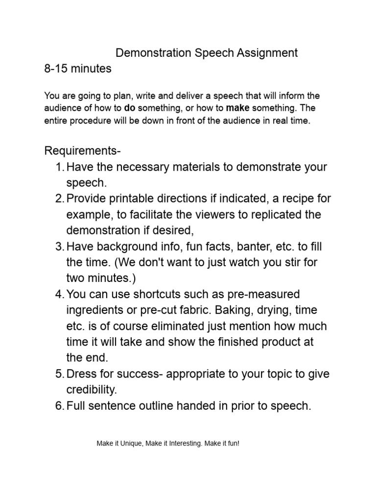 Demonstration Speech | PDF