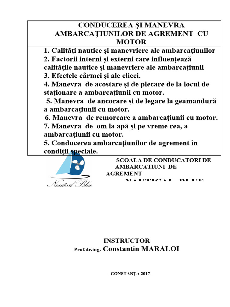 Manevra Ambarcatiunilor | PDF