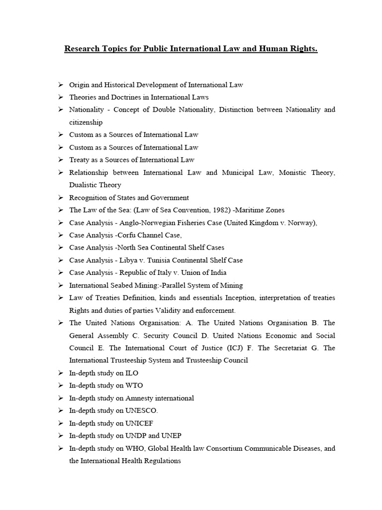 International Law Research Topics | PDF