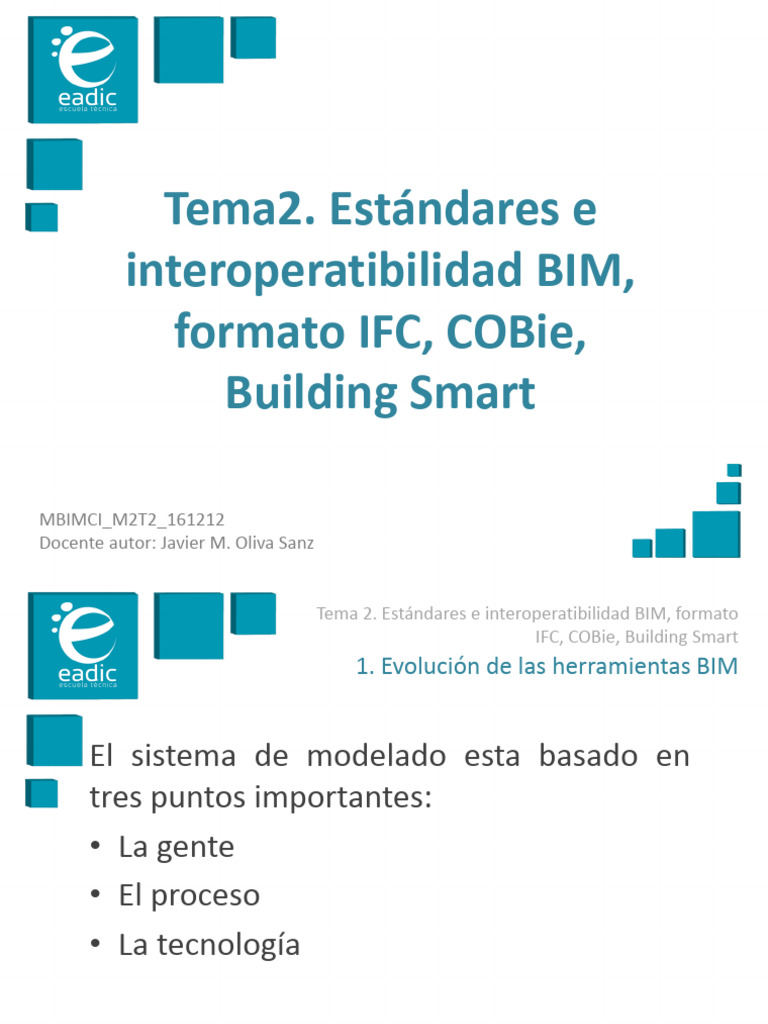Presentación - M2T2 - Estándares e Interoperatibilidad BIM, Formato IFC, COBie, Building Smart | PDF