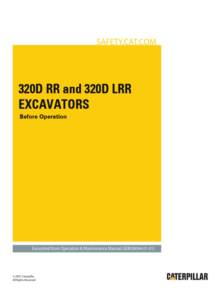 320D RR and 320D LRR Excavator-Before Operation | PDF