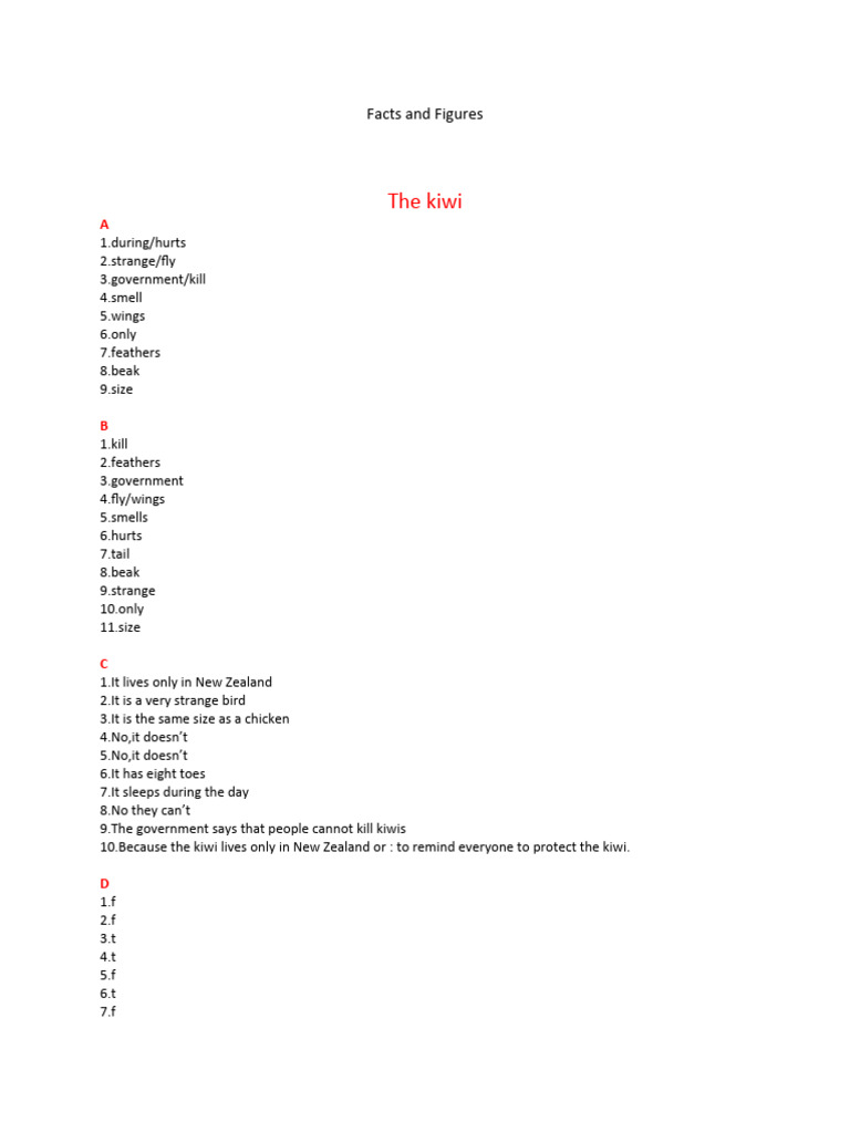 Facts and Figures Answer Key | PDF | Rice | Orange (Fruit)