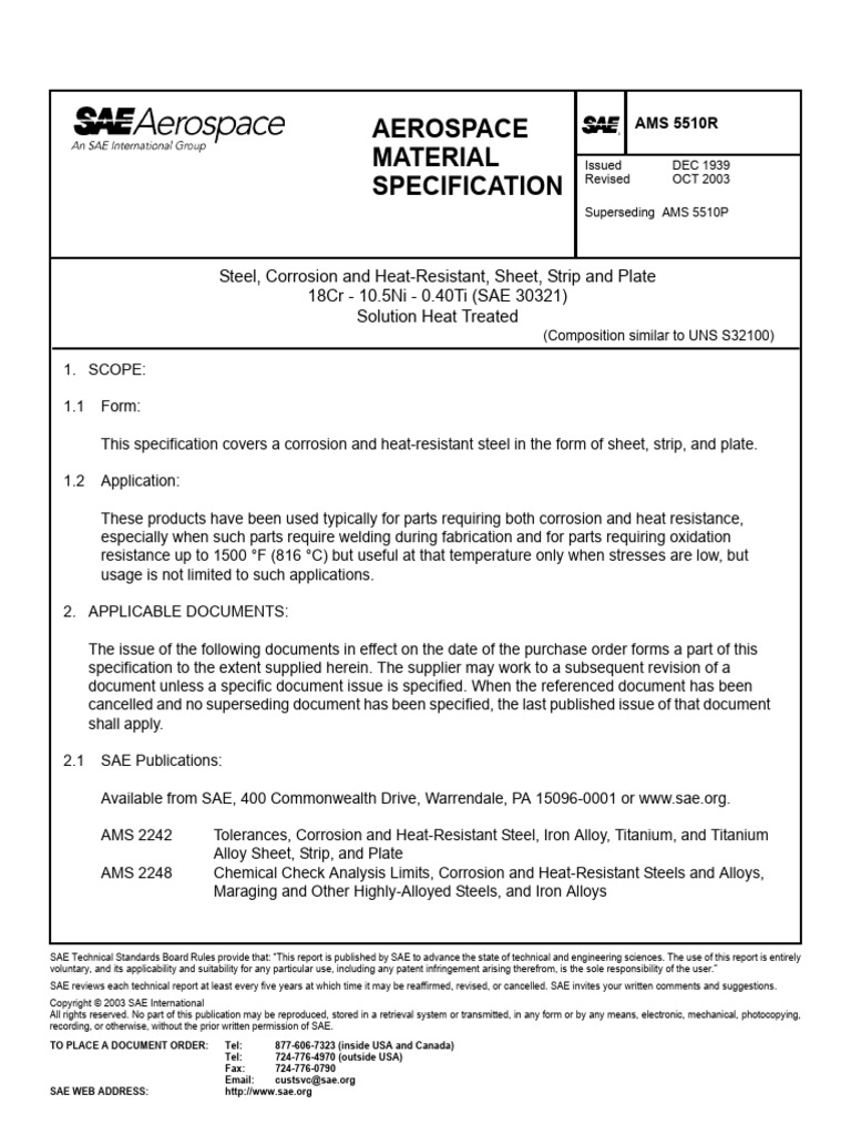 Ams 5510 R | PDF | Steel | Stainless Steel