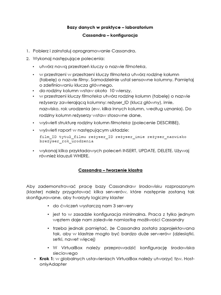Lab 1 Cassandra | PDF | Computers