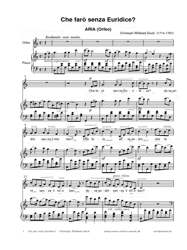 Che Farò Senza Euridice? | PDF