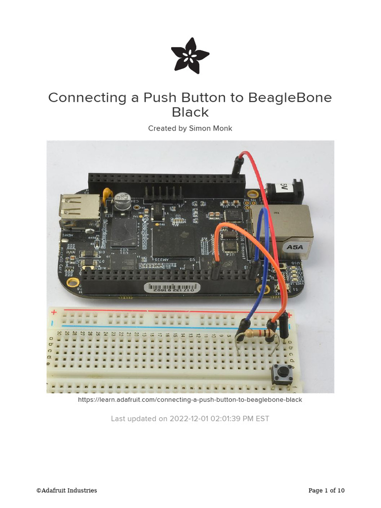 Connecting A Push Button To Beaglebone Black | PDF