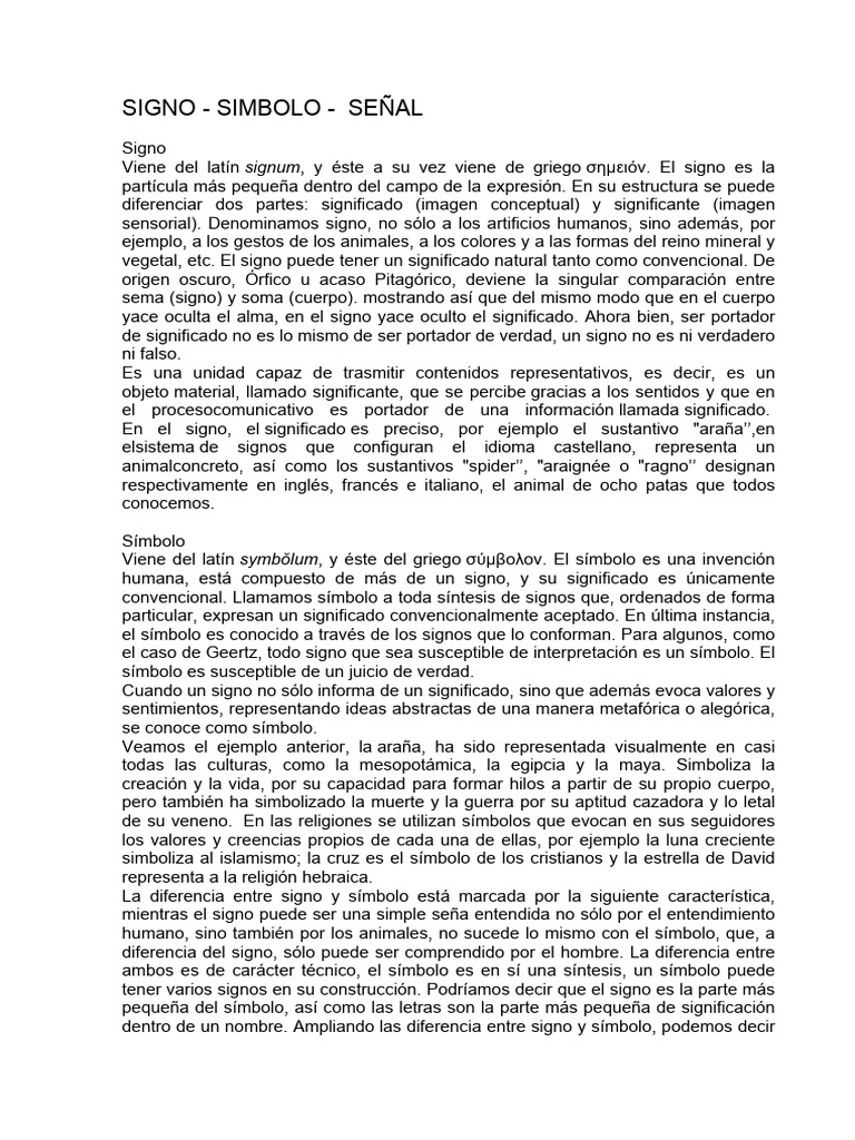 Diferencia Entre Signo y Simbolo | PDF