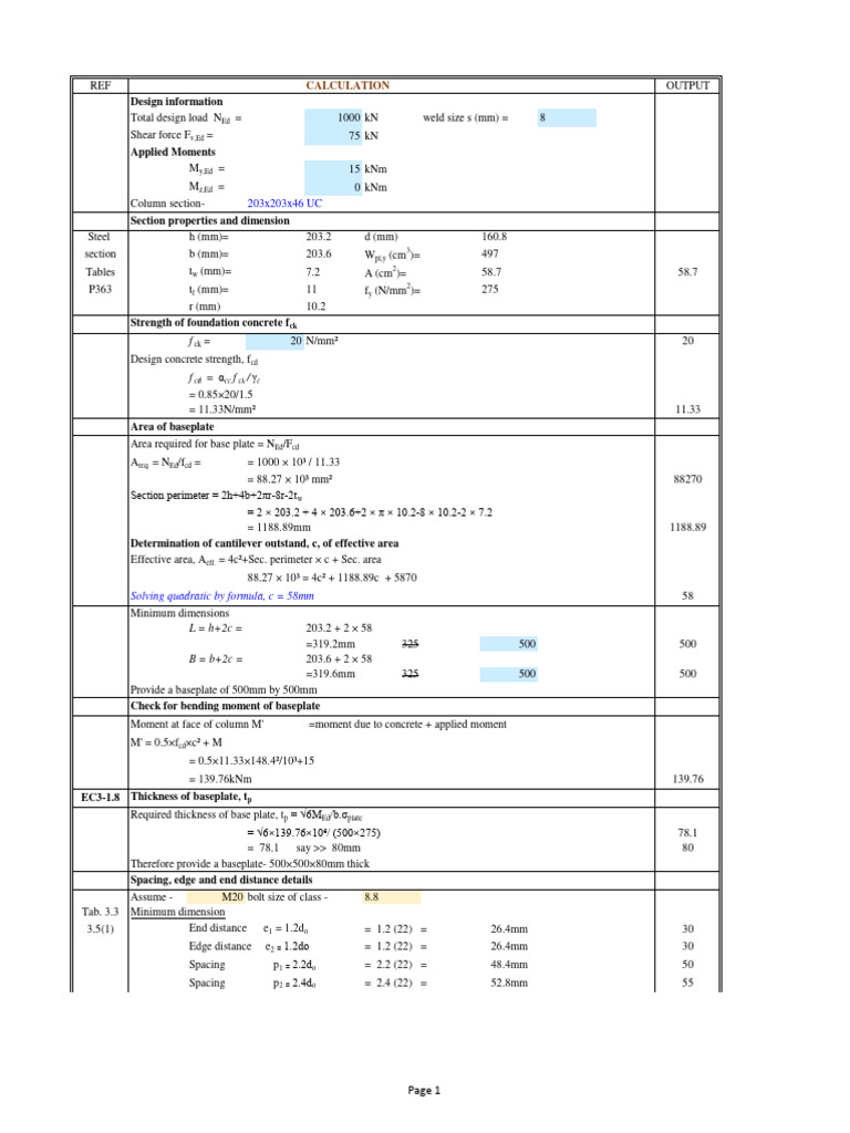 Design of Baseplate | PDF