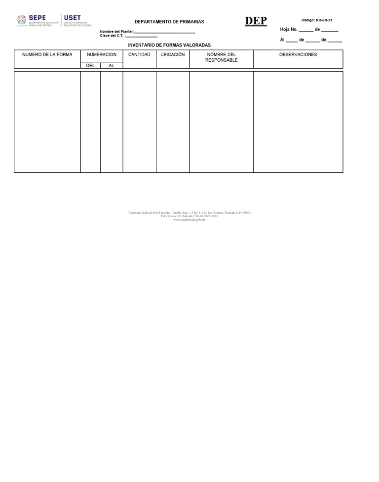 21.- INVENTARIO DE FORMAS VALORADAS PRIM-SEPE | PDF