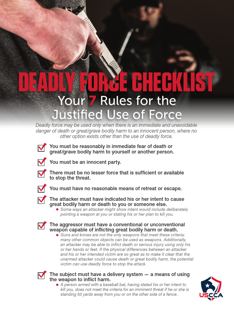 7 Rules Deadly Force Checklist | PDF