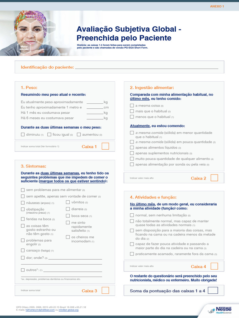 Avaliação Global Subjetiva PG-SGA | PDF